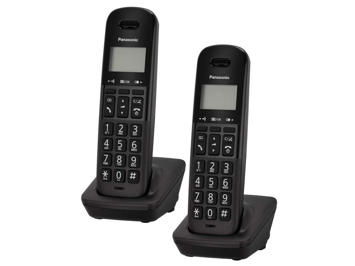 Telefone Fixo PANASONIC KX-TGB612 Dect Duo Básico Preto | Worten.pt