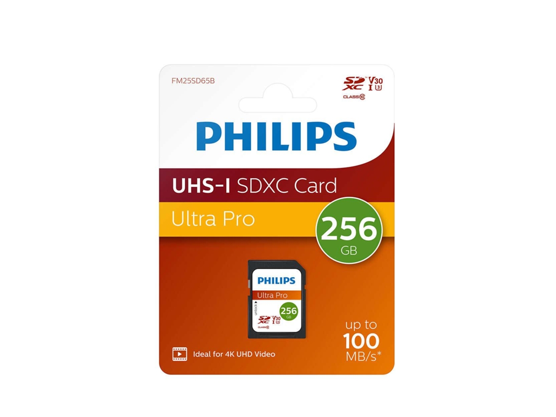 Philips Fm25Sd65B Cartão de Memória 256 Gb Sdxc Uhs-I Classe 10 | Worten.pt