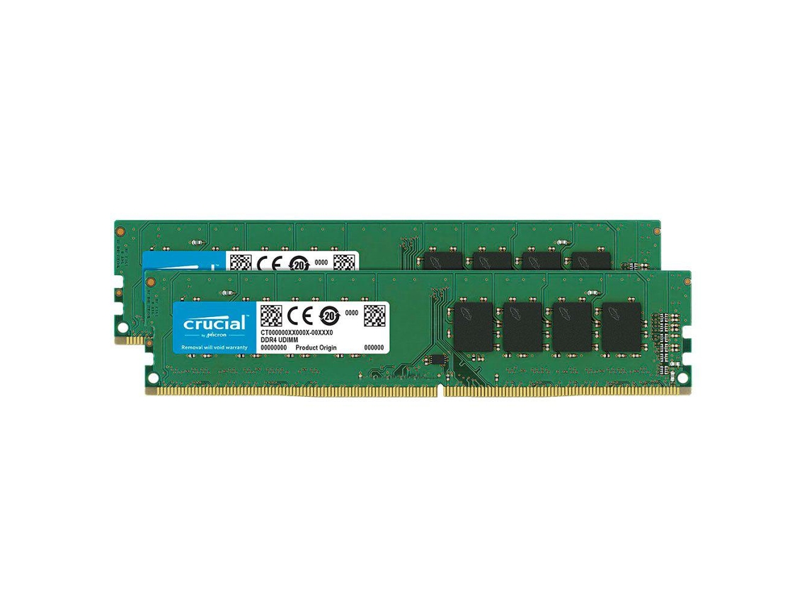 Memória RAM DDR4 CRUCIAL (2 x 16 GB - 3200 MHz - Verde) | Worten.pt