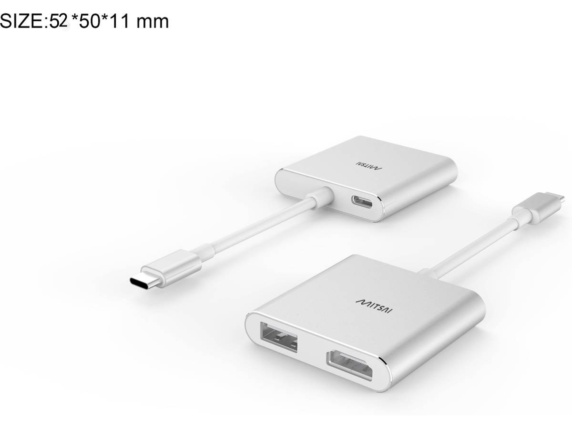 Hub Mitsai Usb-C 3Em1 Usbc+Usb3.0+Hdmi | Worten.pt