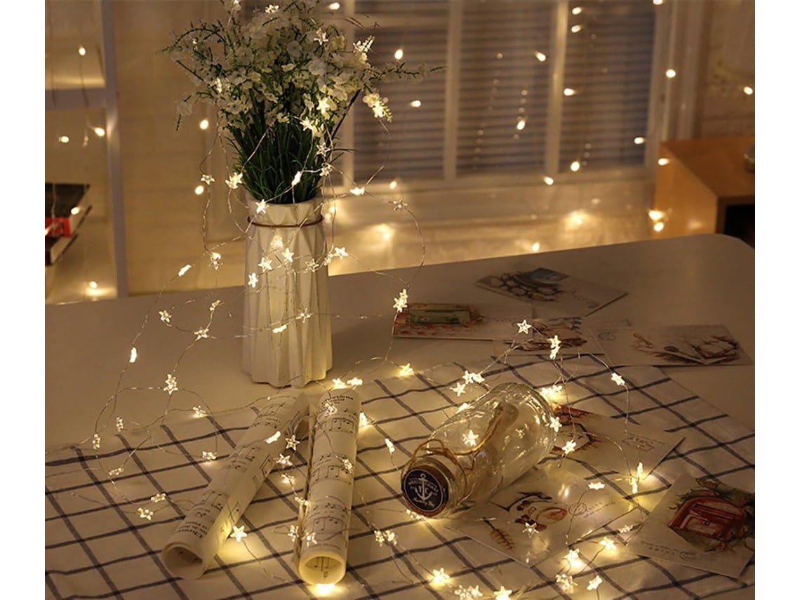 Luzes de Fada de Corda para Decoração de Quarto de Festa de Natal Luzes ...