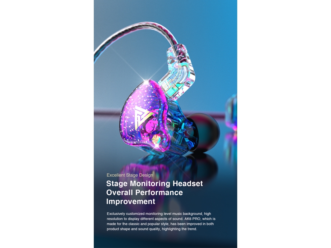 Auriculares com Fio OHPA com Fio Qkz Ak6 Pro In Ear Microauriculares ...