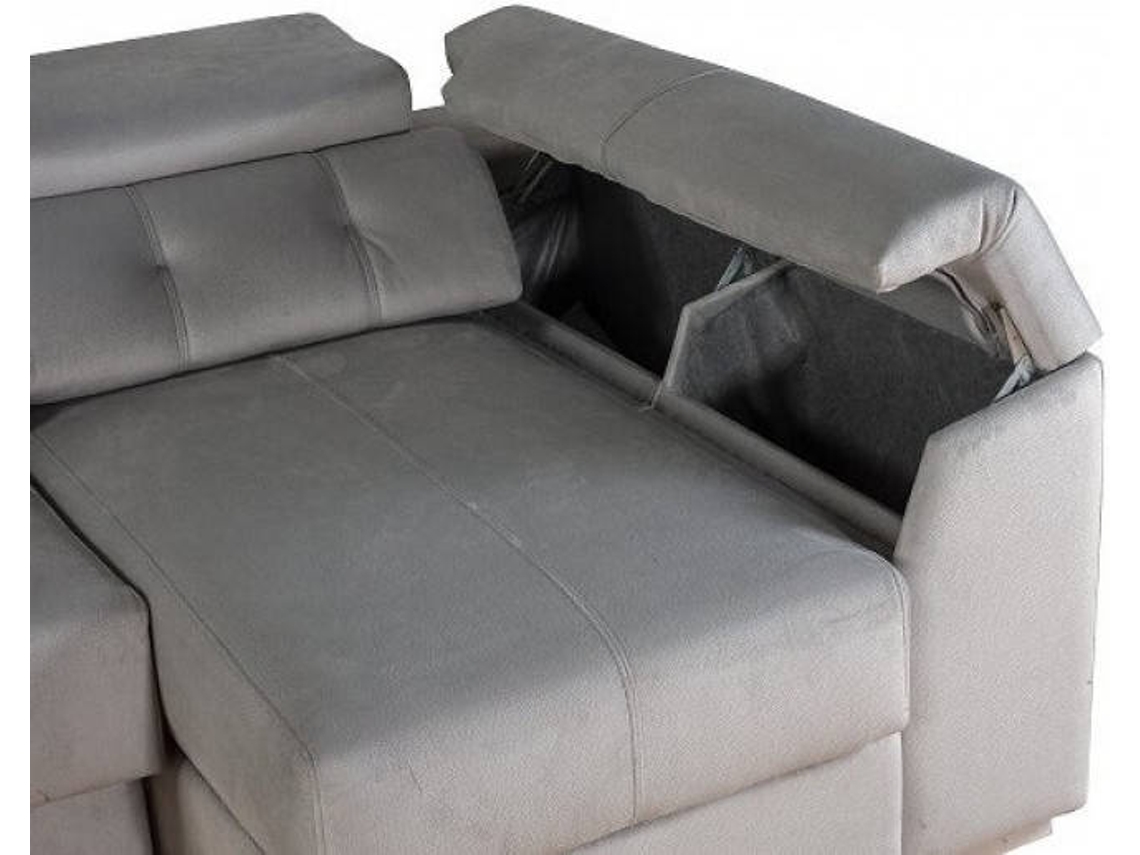 Sofá SHIITO Porto (Cinzento - Tecido - 105 x 270 x 100 cm) | Worten.pt