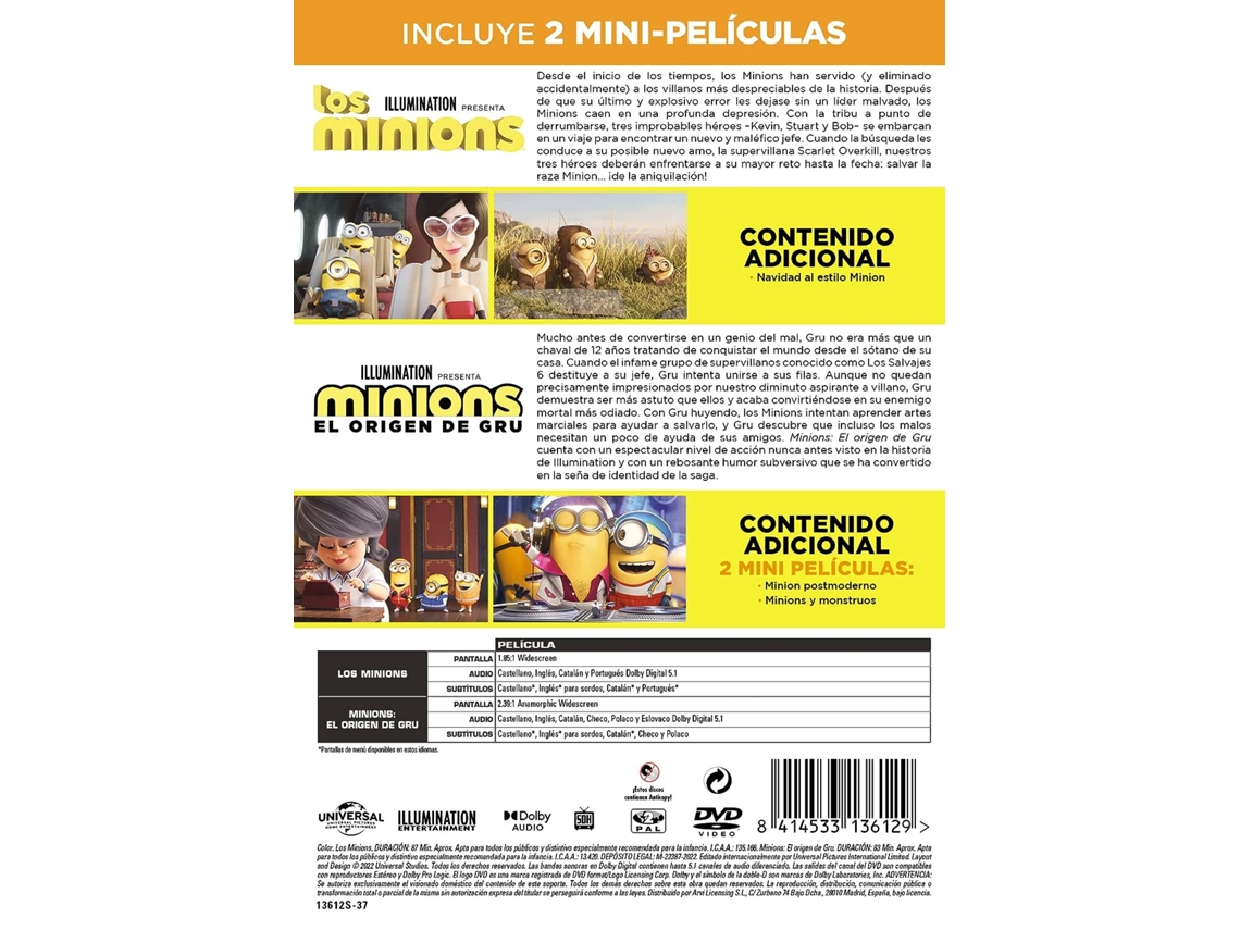 Minions Pack 1-2 PARAMOUNT | Worten.pt