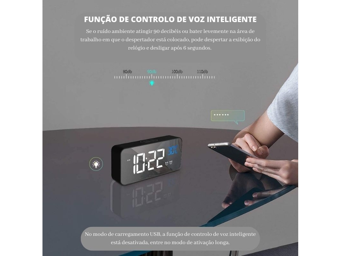 Relógio Digital com Sensor de Temperatura Preto | Worten.pt