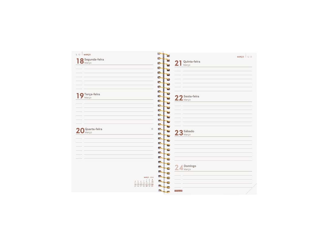 Agenda Semanal A6 2024 Espiral FINOCAM Beta com Elástico Goldy 751351224 E5 | Worten.pt