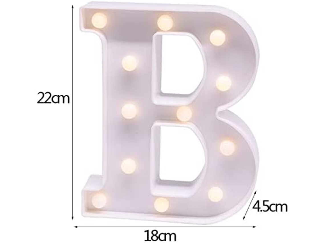 Letras com Luzes Led para Decoração de Interiores VOINEE B | Worten.pt