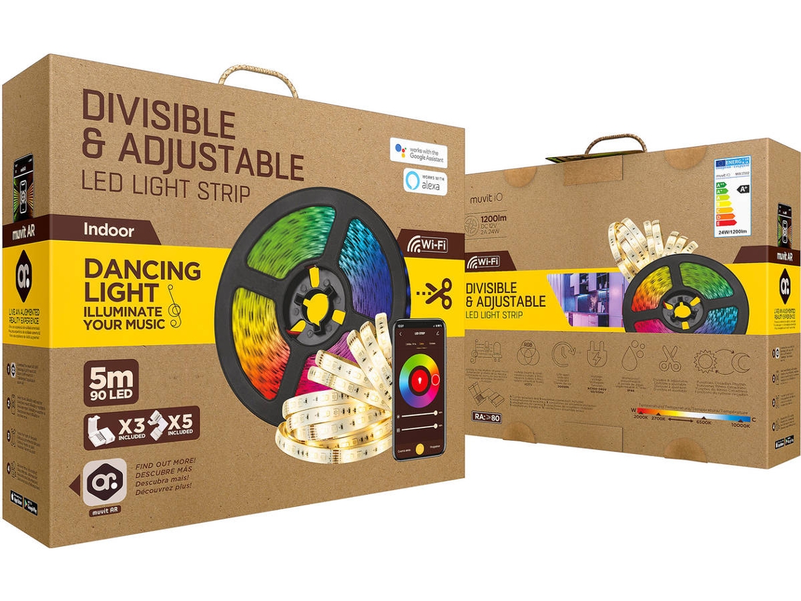 Tira LED MUVIT IO RGB+CCT Wi-Fi 5m | Worten.pt