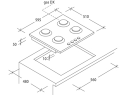 Placa de Gás CANDY CVG 6B (Gás Natural - 59.5 cm - Preto) | Worten.pt