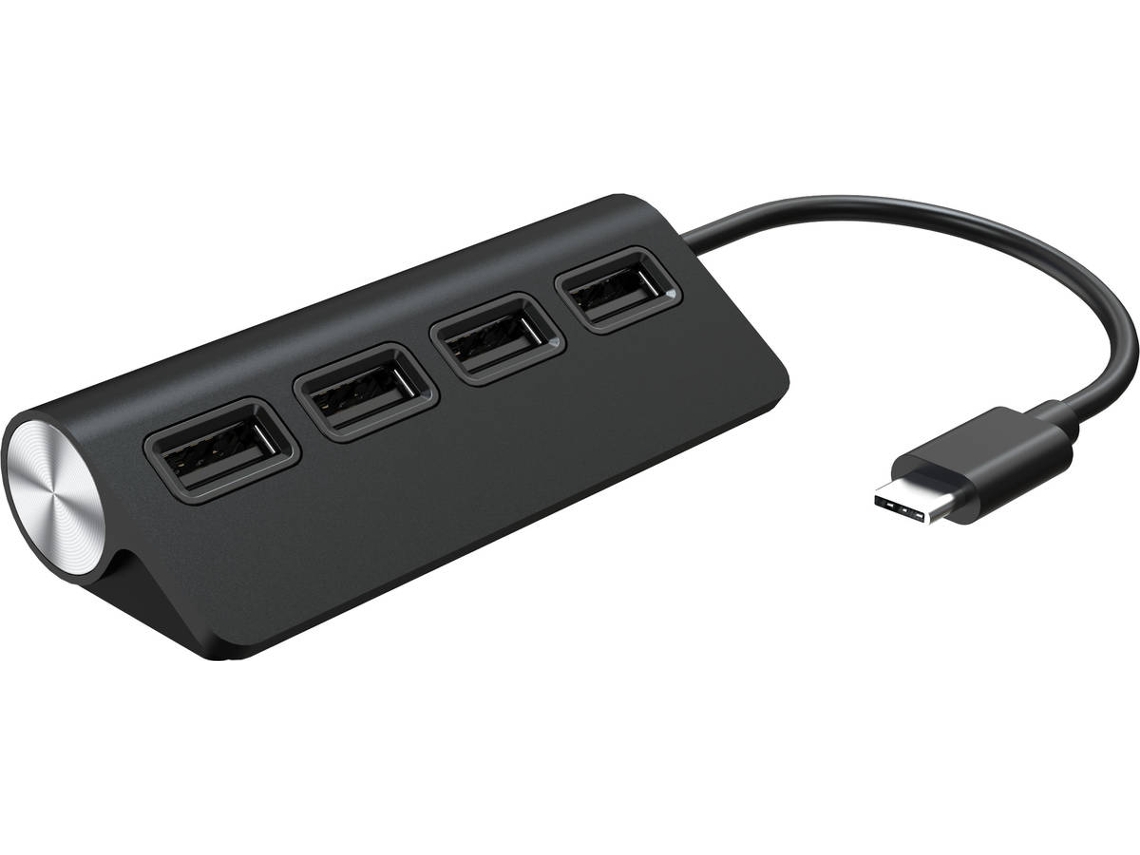 Hub MITSAI Slim (USB-C - 4 Portas - Preto) | Worten.pt