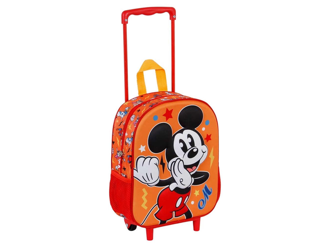 Mochila KARACTERMANIA Mickey Mouse Whisper 3D com Rodas Pequena Azul ...