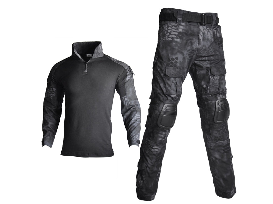 Airsoft paintball - camiseta tática e calça com uniforme de tiro pad ...