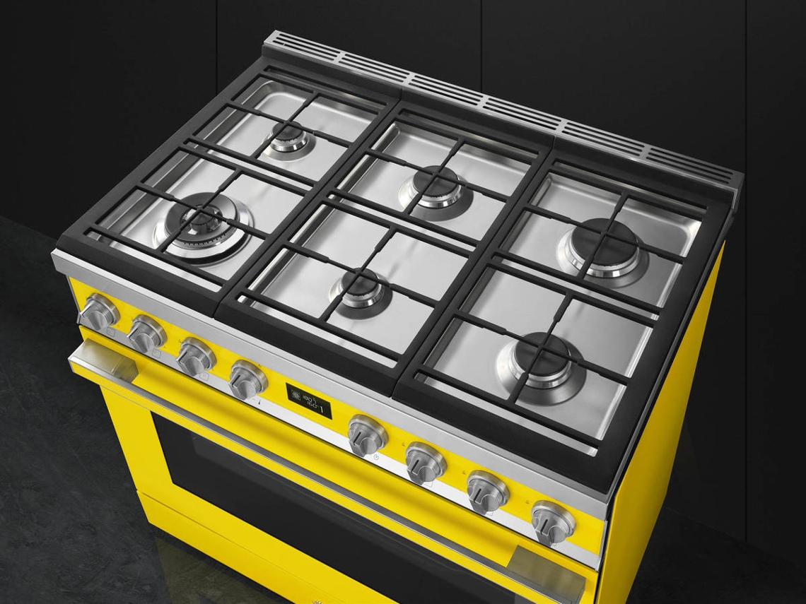 Fogão SMEG Portofino CPF9GMYW (115 L - Gás Natural - Amarelo) | Worten.pt