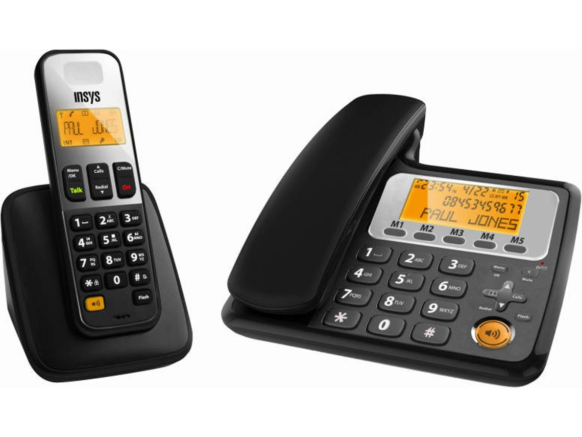 Telefone com Fios INSYS DECT B4-3505 Combo Preto | Worten.pt