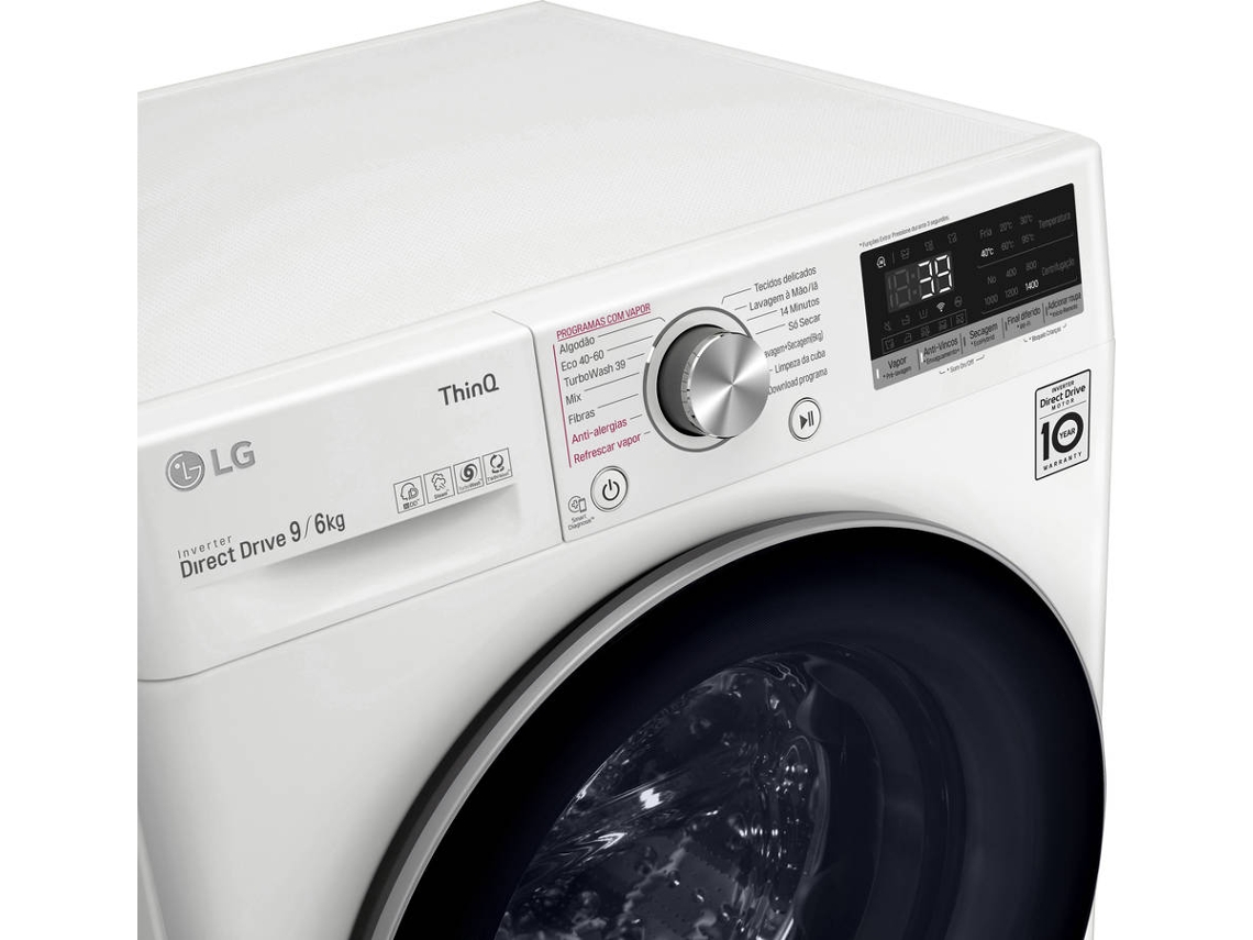Máquina de Lavar e Secar Roupa LG F4DV7009S1W (6/9 kg - 1400 rpm - Branco) | Worten.pt