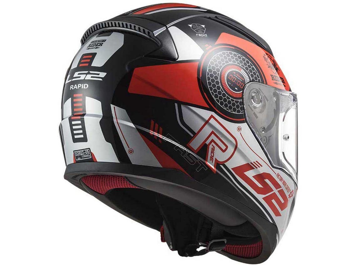 Capacete LS2 FF353 Rapid Stratus Gloss Black Red Silver (Tam: L ...