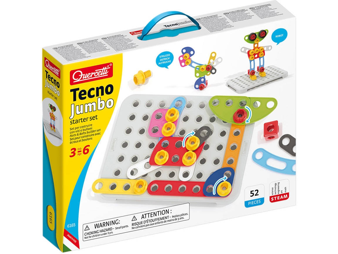 Jogo Educativo QUERCETTI Tecno Jumbo Básico 52 pcs (Idade Mínima: 3 Anos - 36 x 27,5 x 6 cm ...