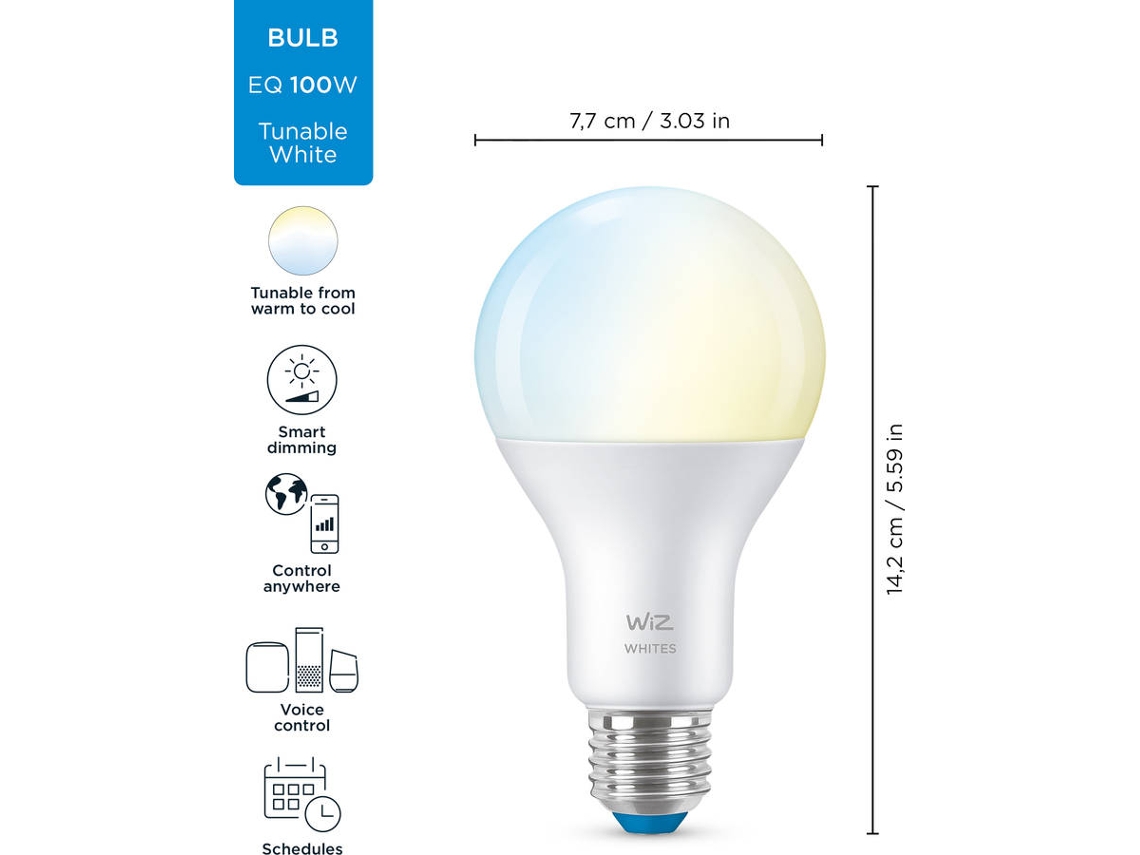Lâmpada WIZ Wi-Fi BLE 100W A67 E27 TW | Worten.pt