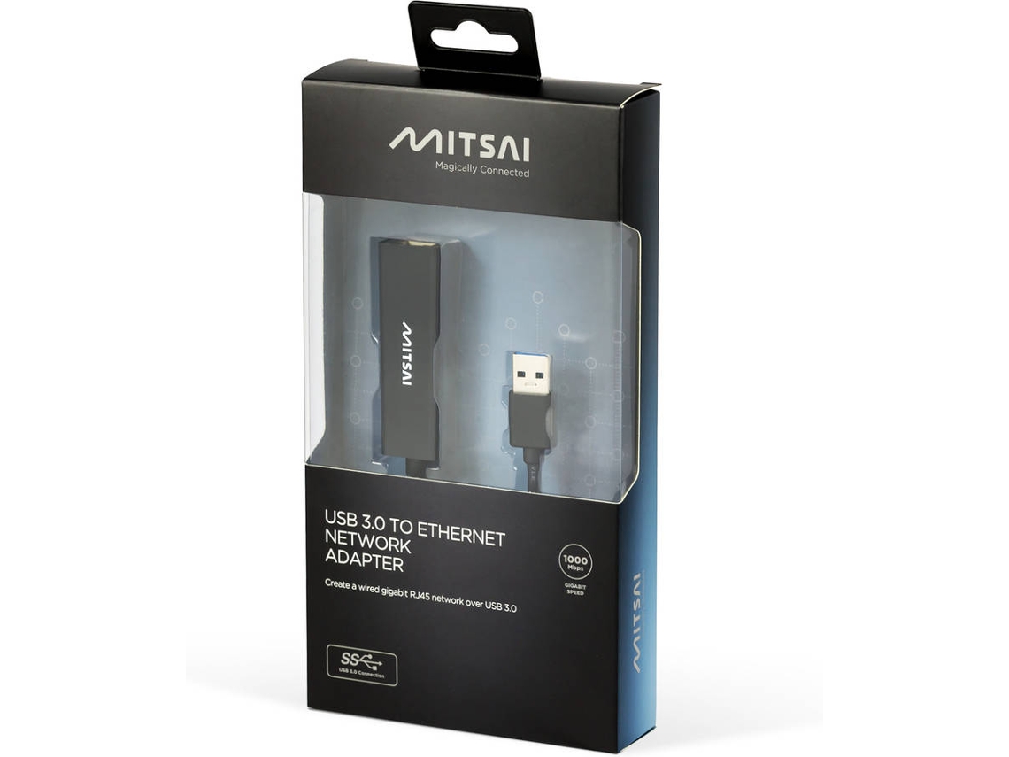 Adaptador MITSAI (Outlet Grade A - USB 3.0 - RJ45 - Preto) | Worten.pt