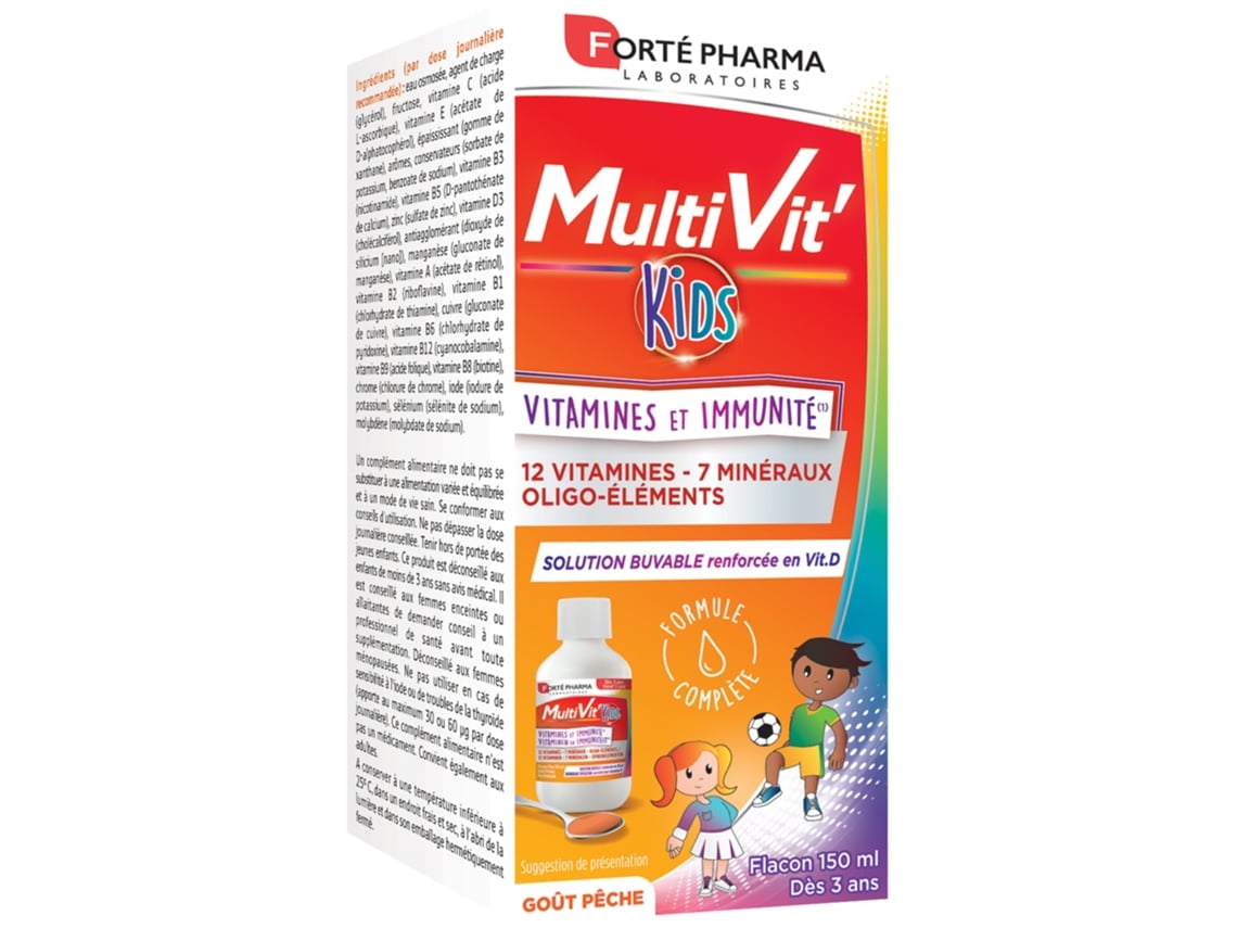 Multivit'Kids Xarope de Vitaminas e Imunidade 150 Ml FORTÉ PHARMA ...