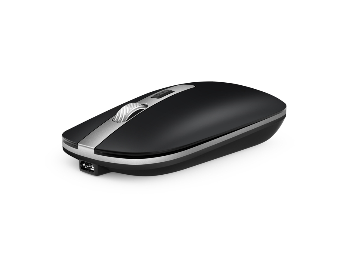 Novo Mouse Sem Fio 2.4G Silencioso, Roda De Metal Recarregável 4 Botões ...