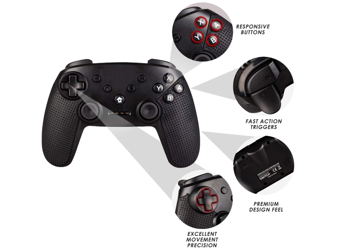 Comando Nintendo Switch Pro ENZONS (Bluetooth - Preto) | Worten.pt
