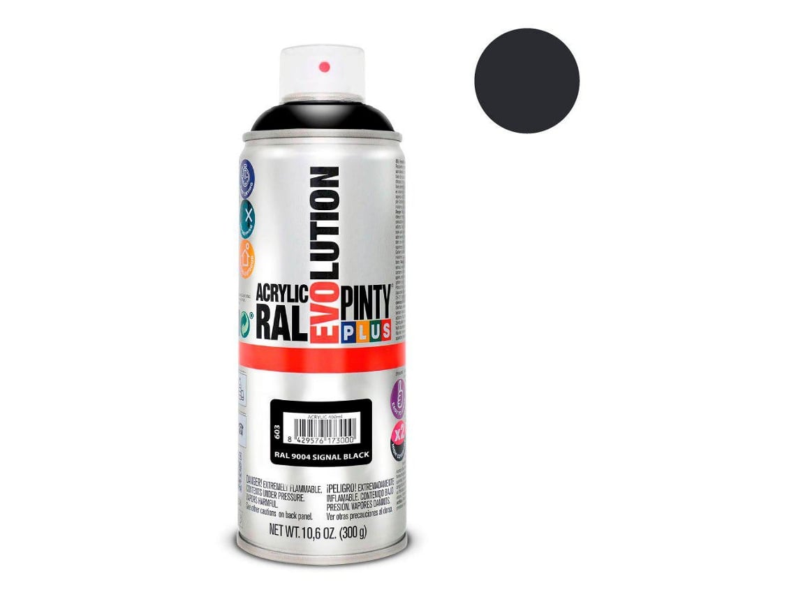 Pintyplus Tinta Spray de Sinais Pretos Evolution 520Cc Ral 9004 | Worten.pt
