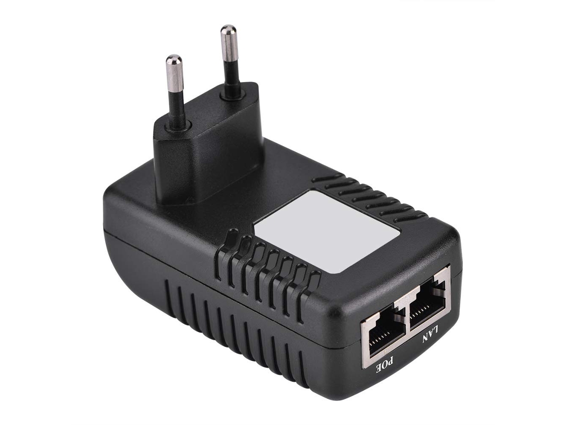 Adaptador Injetor Poe Ethernet em Parede 48V 0,5A Fonte de Alimentação ...