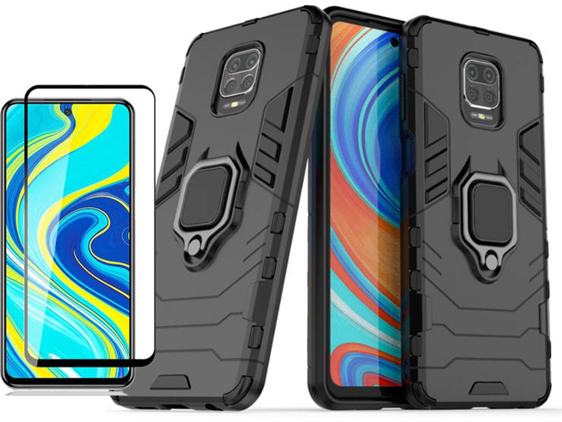 Kit Capa E Película De Vidro Temperado Xiaomi Redmi Note 9 Pro Military