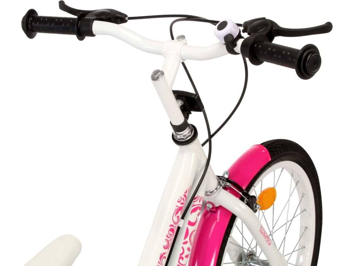 vidaXL Bicicleta de criança roda 18" rosa e branco | Worten.pt