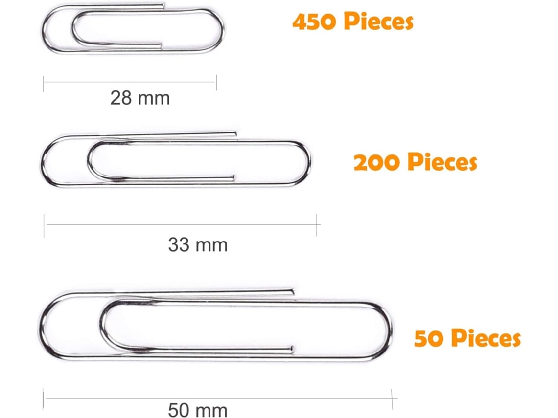 Clipes de Papel 700 Peças de Tamanhos Variados com 1,1 Polegadas e 1,3 ...