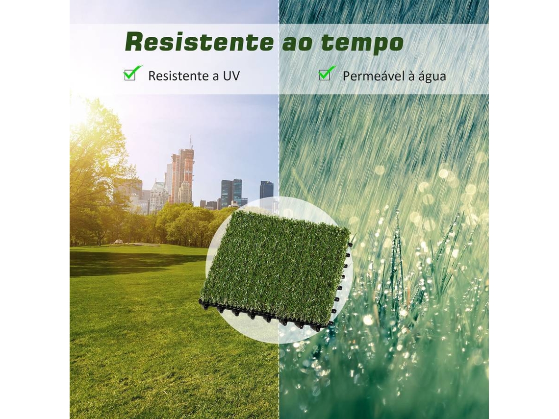 Conjunto de 10 Peças de Relva Artificial OUTSUNNY Tapete | Worten.pt