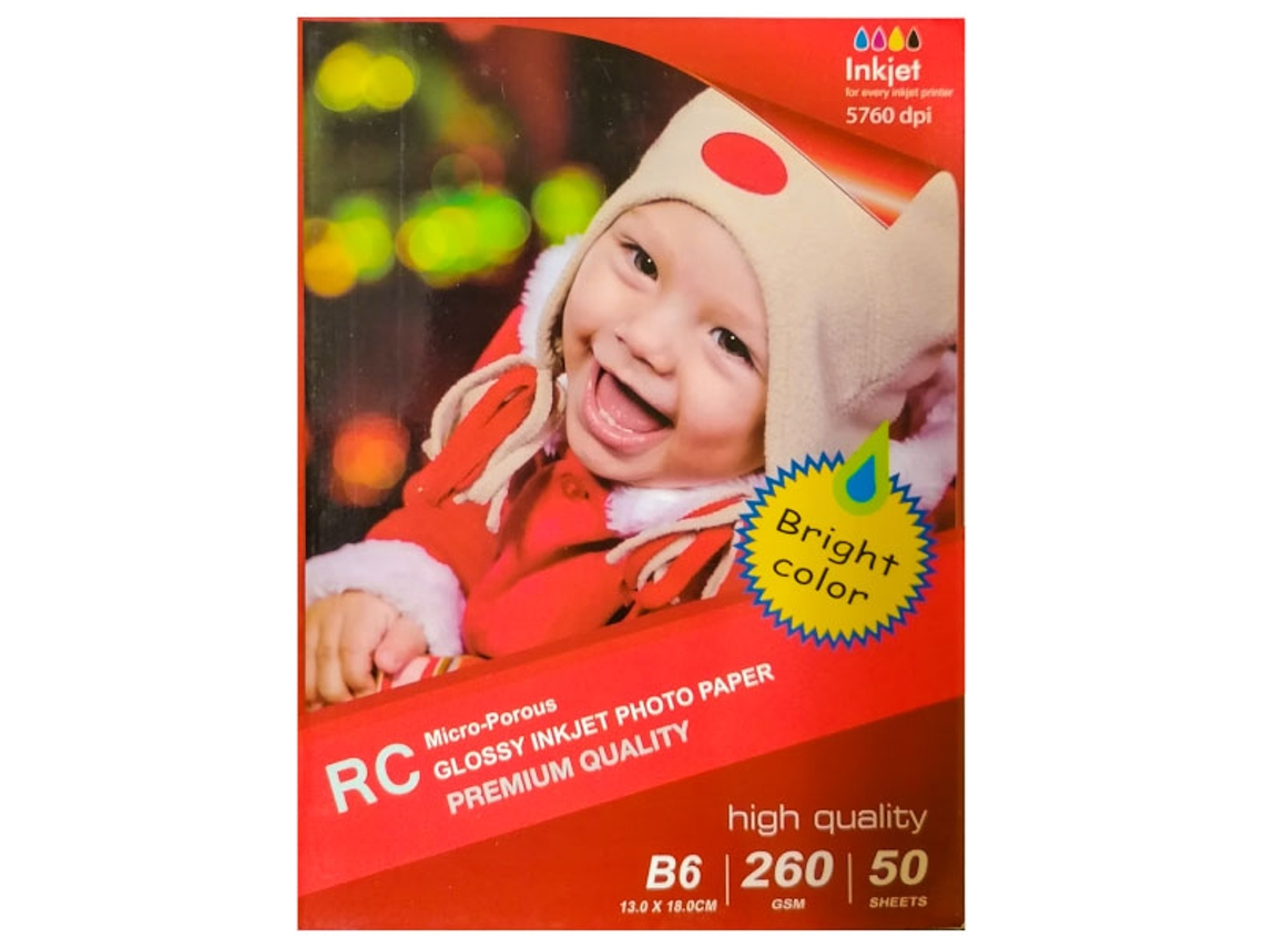 Fita Laminada Jato de Tinta B6 Brilhante 260G / 50 Folhas | Worten.pt