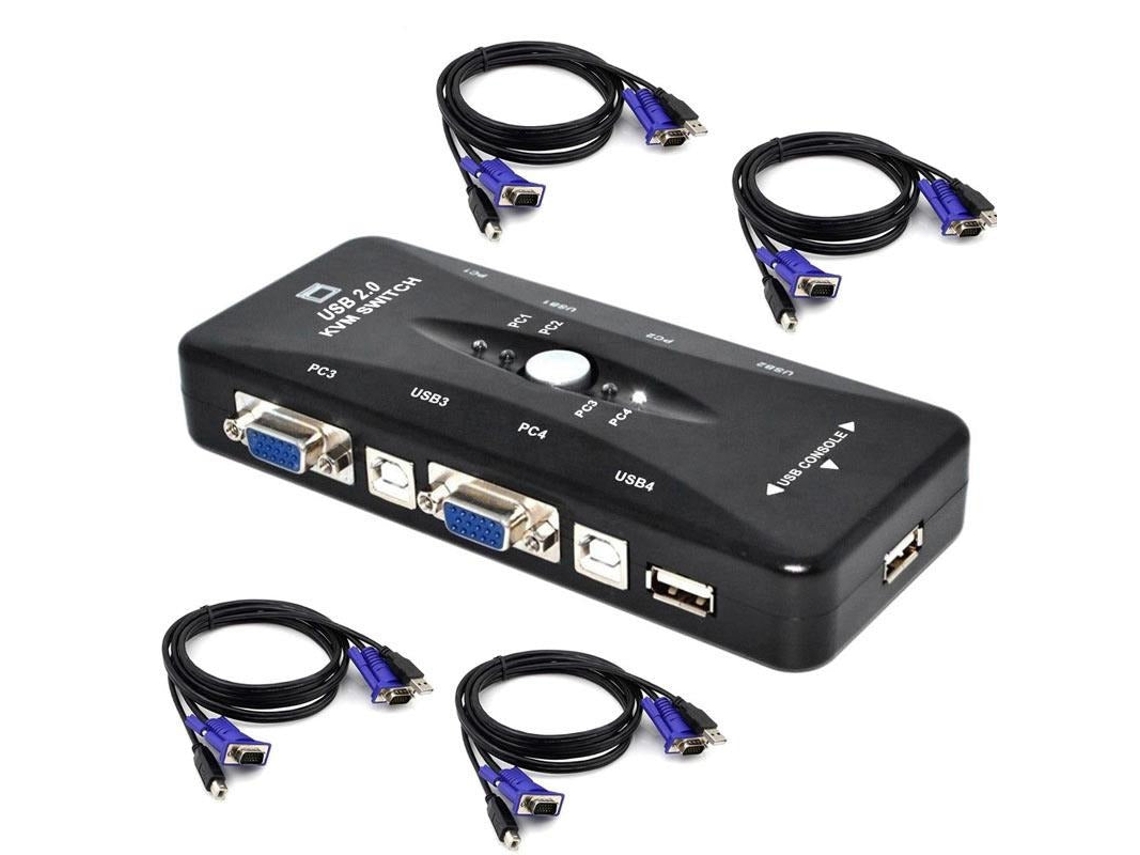 Splitter Vga Mouse Teclado e Switcher de Compartilhamento Pendrive[Kvm ...