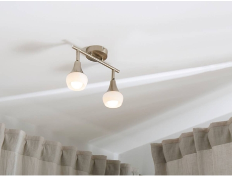 Candeeiro de Parede Antler II (Prateado - Aço - 19x27x16 cm) | Worten.pt