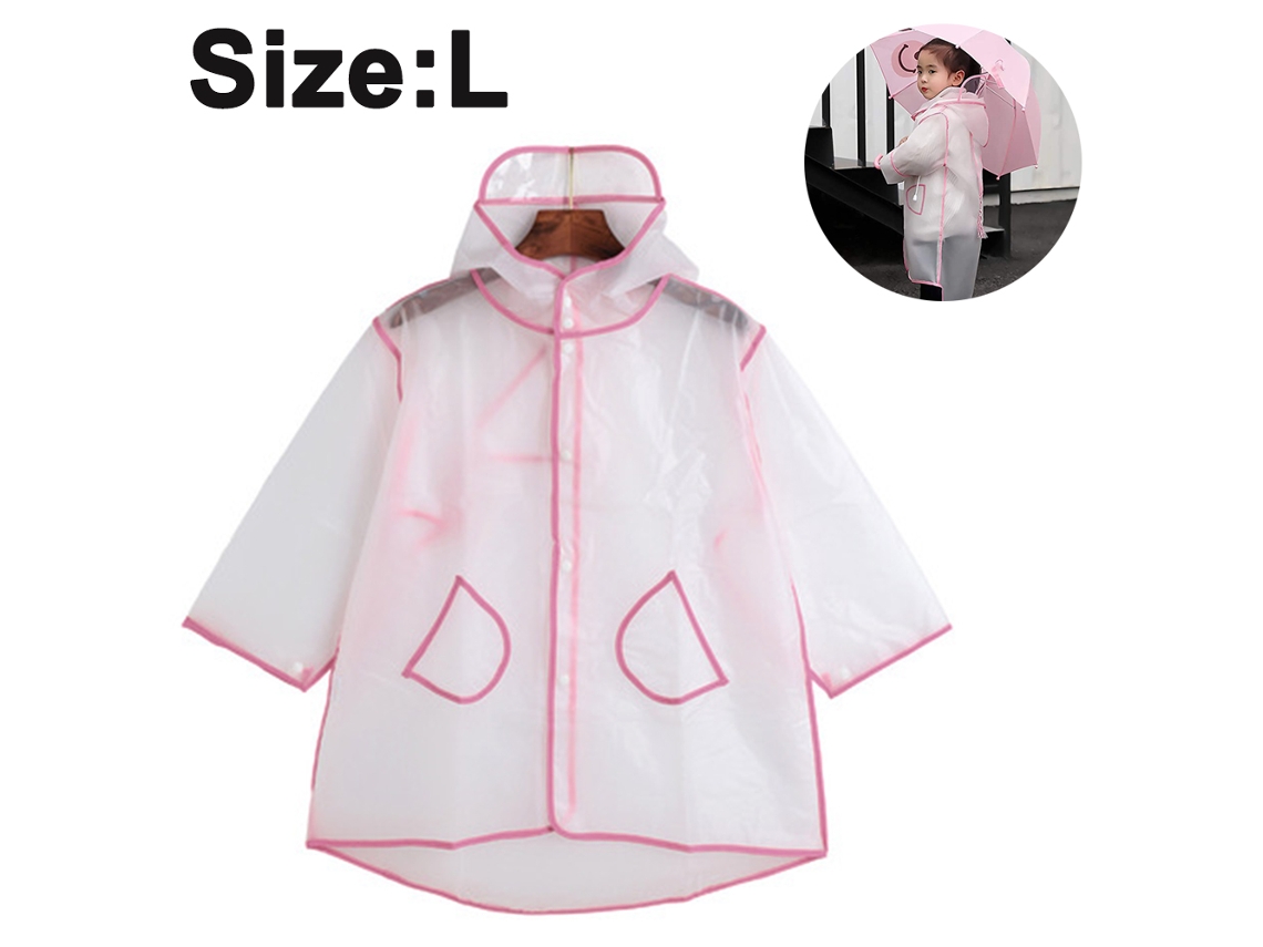 Capa De Chuva Infantil Embalada De Uma Peça Rosa L Kids Rain Coat ...