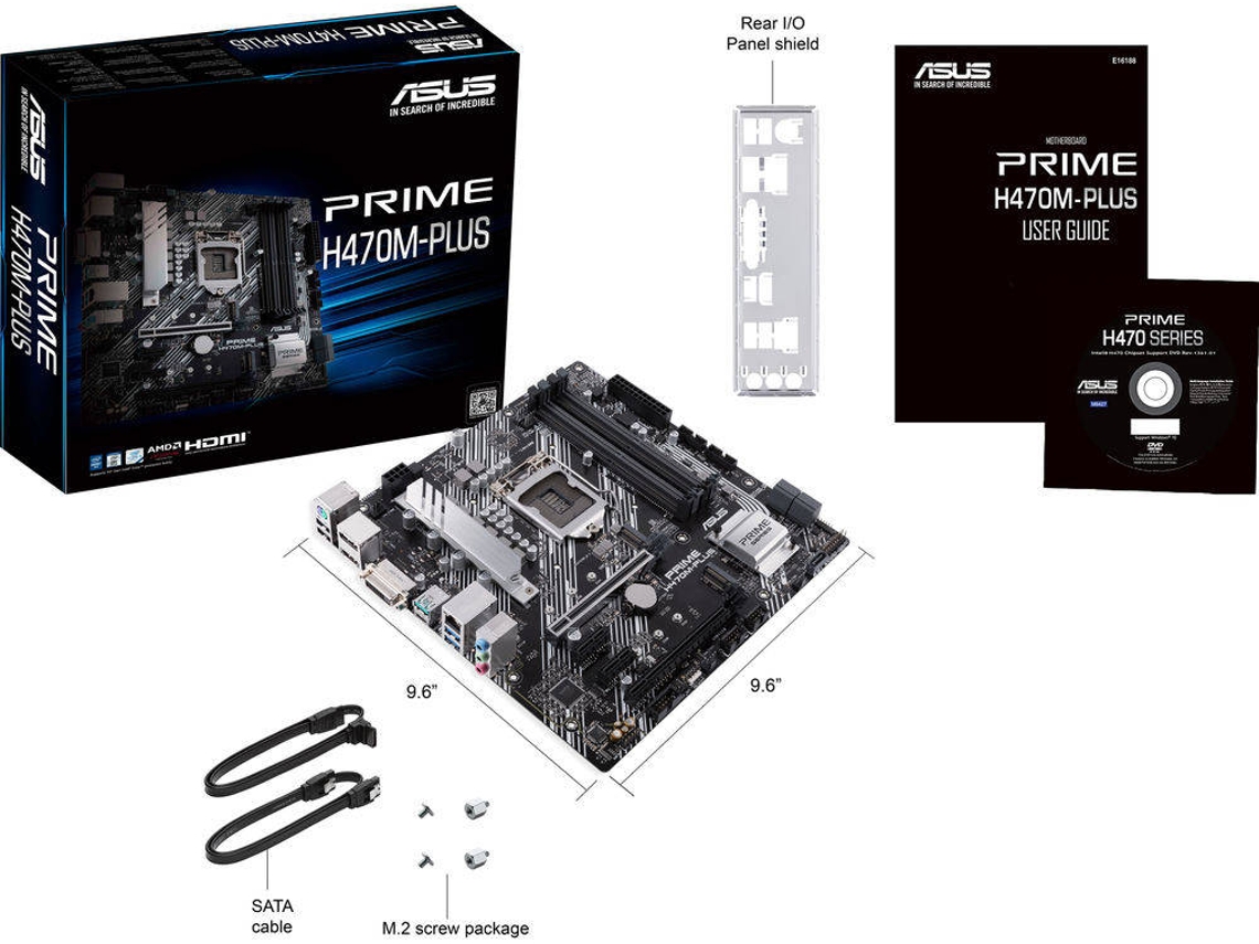 Motherboard ASUS Prime H470M-PLUS (Socket LGA 1200 - Intel H470 - Micro ATX) | Worten.pt