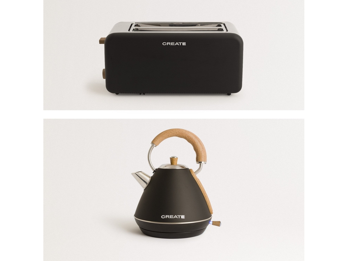 Torradeira + Chaleira Elétrica CREATE Toast Retro XL | Worten.pt