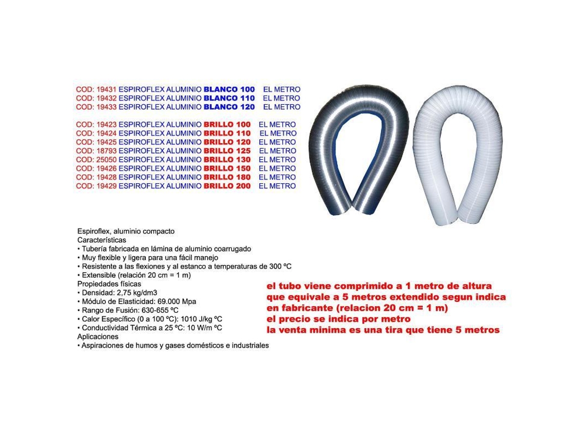 Espiroflex aluminio brillo 150 el metro (caja 5 unidades) | Worten.pt