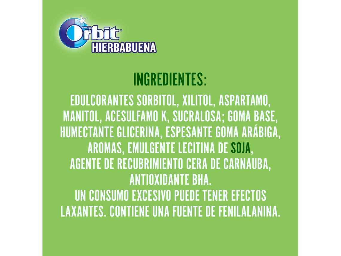 ORBIT Pastilhas Elásticas Sem Açúcar de Hortelã Forte em Drageias 10 ...