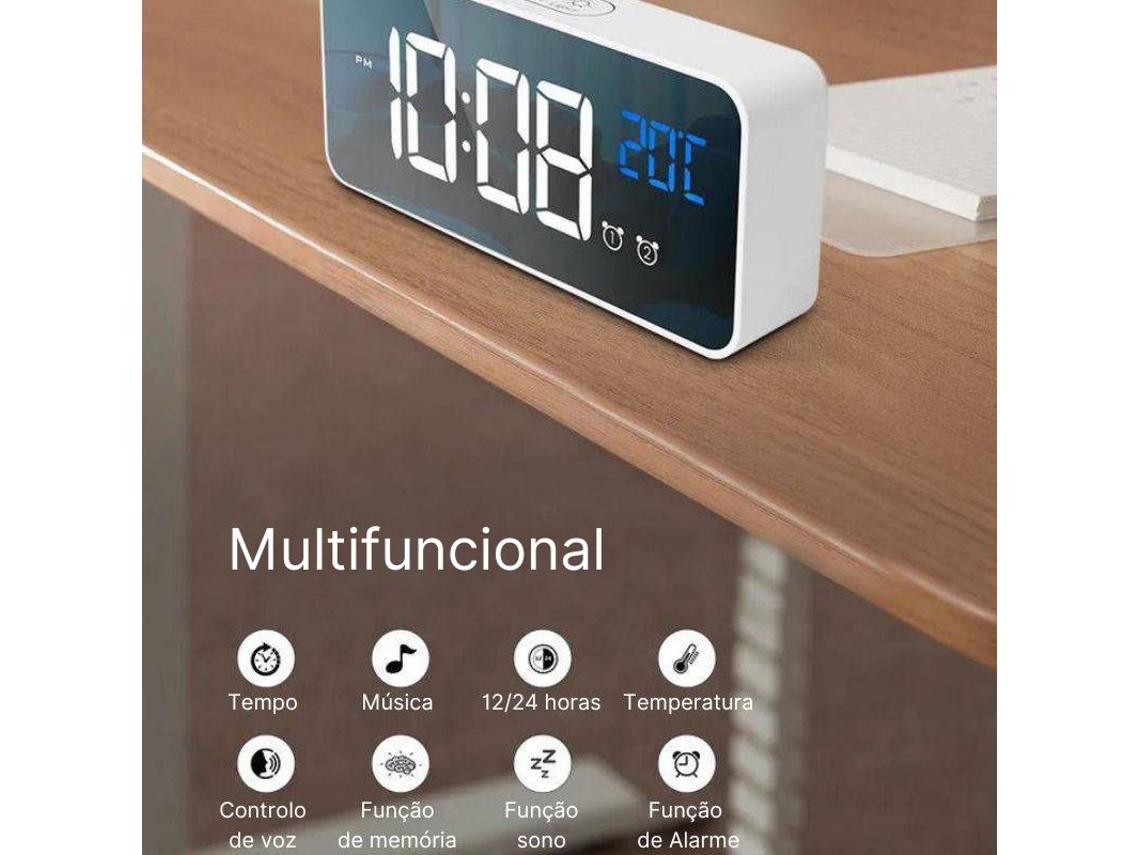 Relógio Digital com Sensor de Temperatura Cinza | Worten.pt