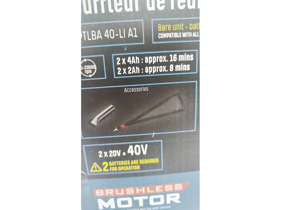 PARKSIDE Performance Soprador de Folhas de Turbina Sem Fio de 40 V ...