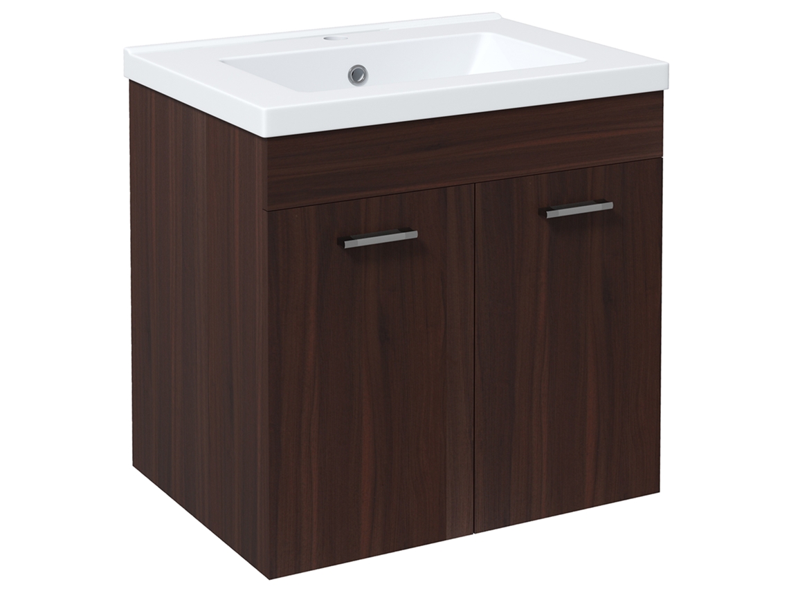 Móvel com Lavatório KLEANKIN Cerâmico de Parede com 2 Portas e ...