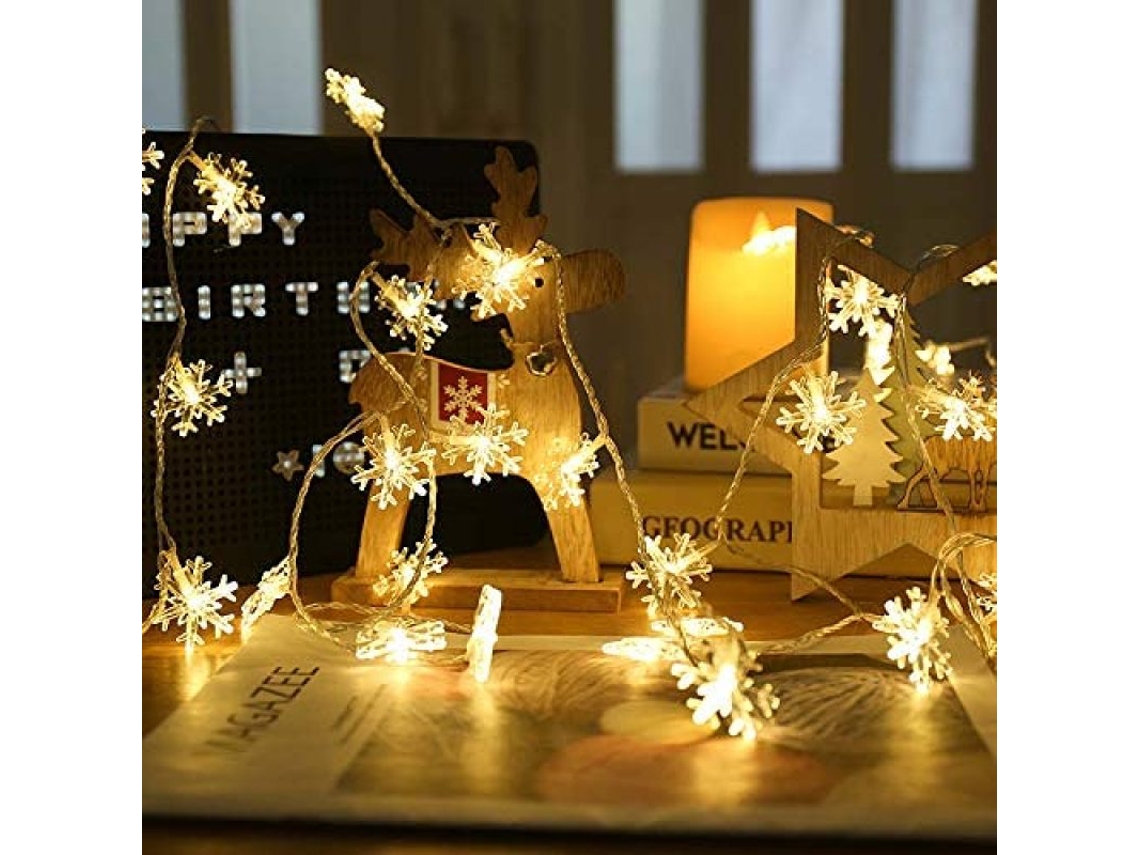 Luzes de Fada de Floco de Neve 40 Luzes de Fada Led Operadas Por ...