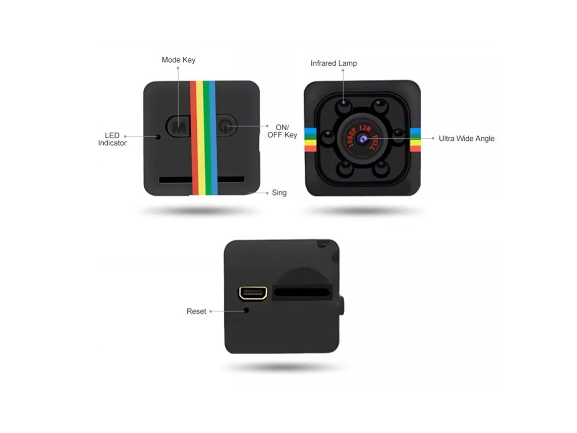 Action Cam KLACK Mini com Suporte para Parede e Roupa | Worten.pt