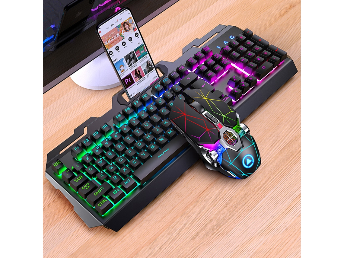 Teclado Gaming + Rato ELKUAIE com Fio Led (Inglês) | Worten.pt