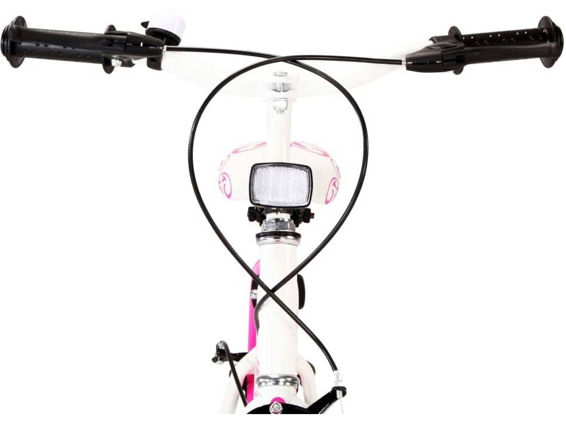vidaXL Bicicleta de criança roda 18" rosa e branco | Worten.pt