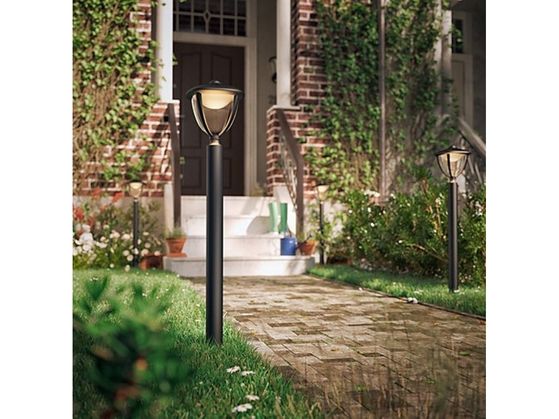 Candeeiro Exterior de Chão PHILIPS Robin Médio Preto | Worten.pt
