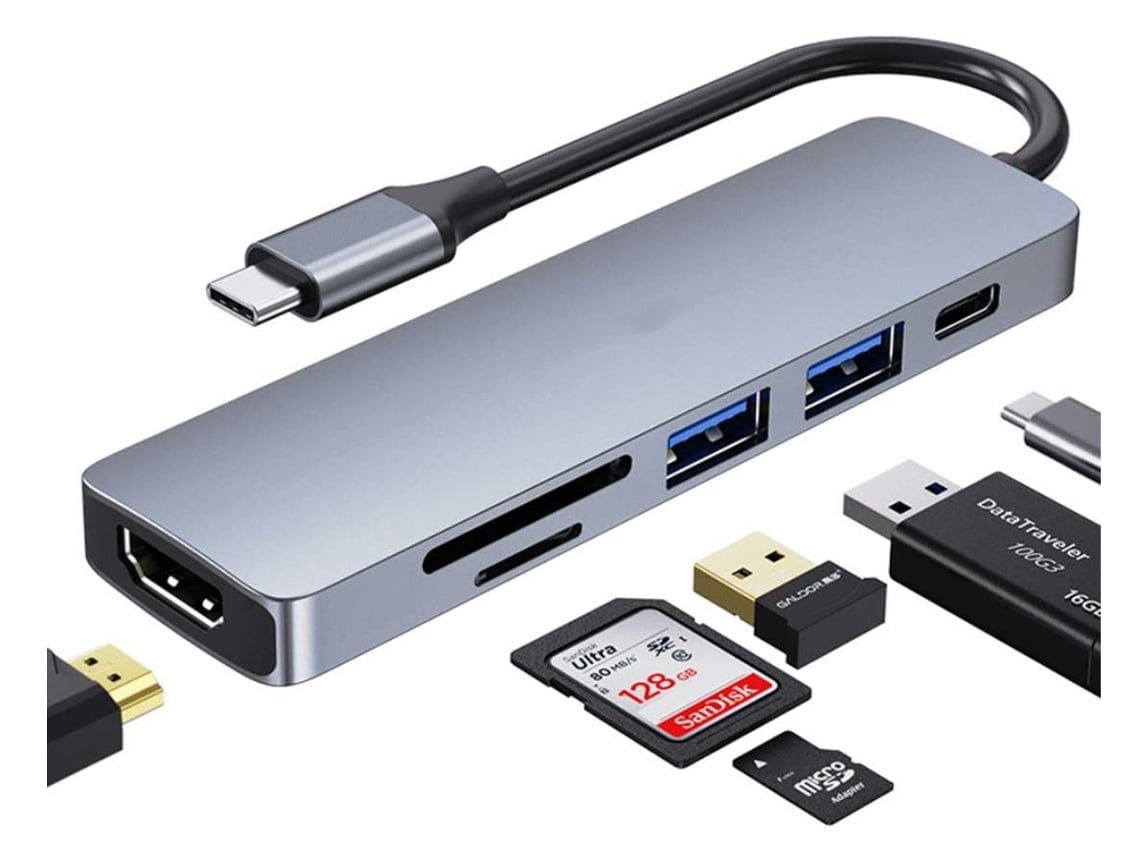 Adaptador Multiporta 6 em 1 - Hub Usb C - Saída 4K Hdmi CHRONUS ...