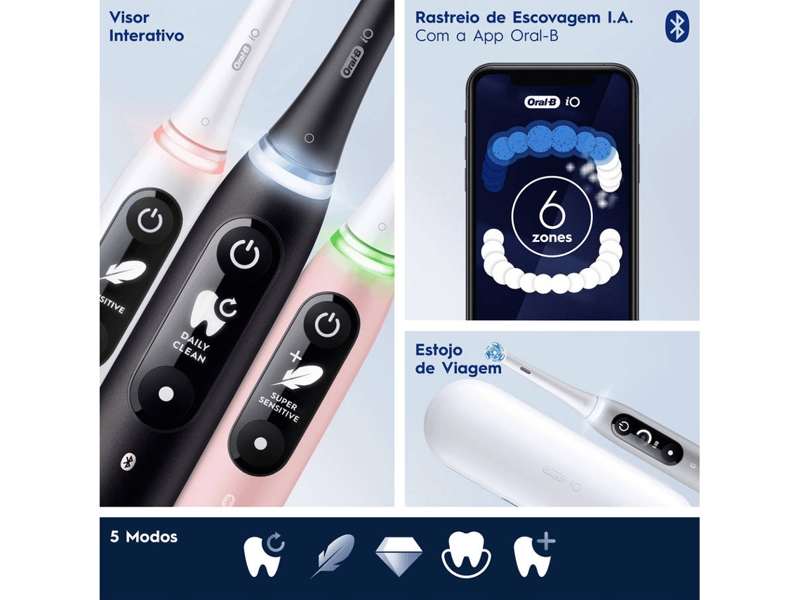 Escova de Dentes Elétrica ORAL-B iO 6 S Cinzento | Worten.pt